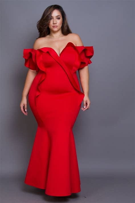 Plus Size Red Carpet Cocktail Maxi Dress Slayboo