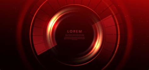 Abstract Circle Element Technology Connection Digital Data On Red Background 21079412 Vector