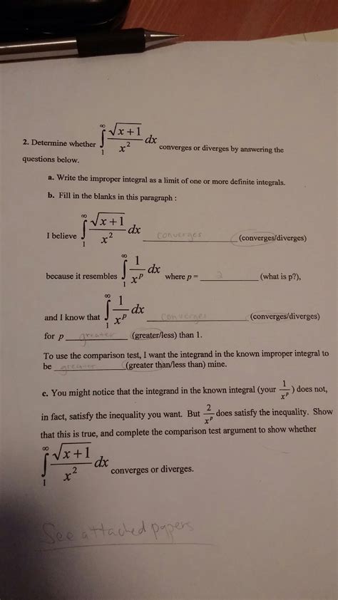 Solved C You Might Notice That The Integrand In The Know