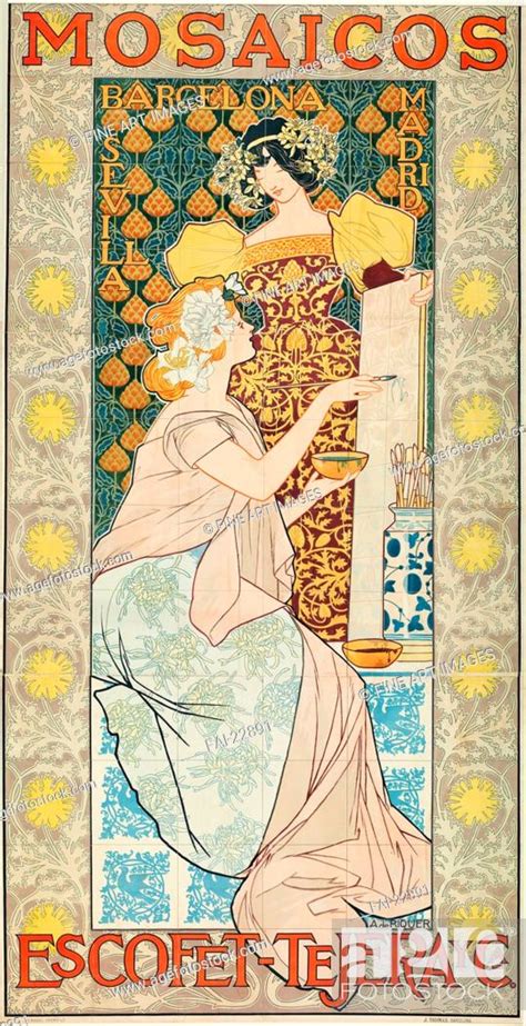 Mosaicos Escofet Tejera Advertising Poster Riquer Inglada Alejandro