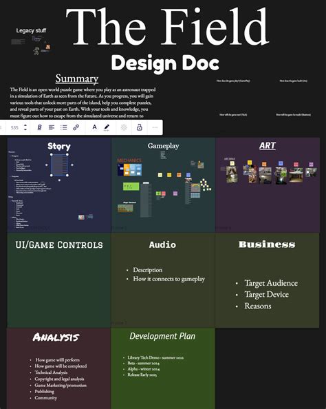 devlog 3 game design doc update the field [pre alpha] by rokiidoki