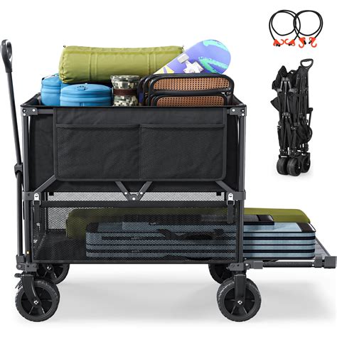 Yitahome Double Deck Collapsible Folding Utility Wagon