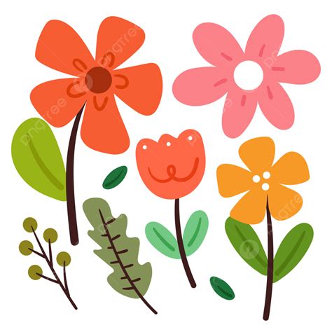 귀여운 꽃 그림 일러스트 스티커 세트 벡터 그림 일러스트 세트 일러스트 스티커 일러스트 Png 일러스트 및 벡터 에 대한 무료 다운로드 Pngtree