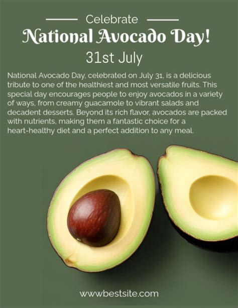 Copy Of Aqua Vintage National Avocado Day Flyer Us Letter Postermywall