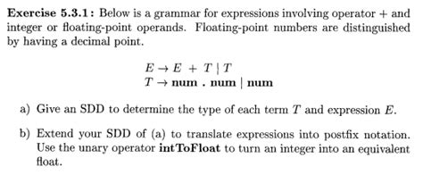 Solved Exercise 5 3 1 Below Is A Grammar For Expressions Chegg