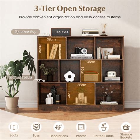 10 Cube Bookshelf Storage Organizer
