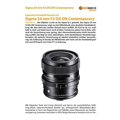 Sigma 24 mm F2 DG DN Contemporary mit fp L Labortest – Labortest ...