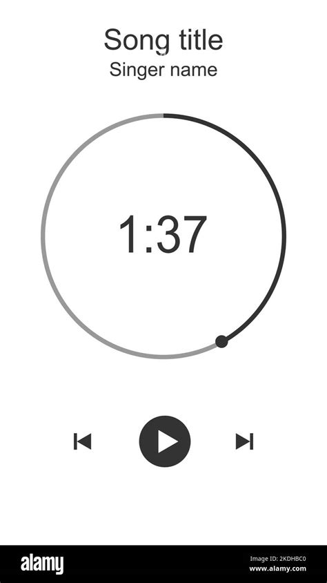 Audioplayer Interface With Round Loading Bar Timer Rewind Play And Fast Forward Buttons