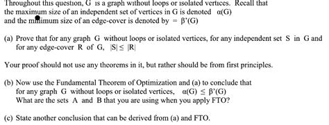 Solved Throughout This Question G Is A Graph Without Loops Chegg