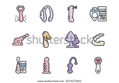 Sex Toy Color Vector Doodle Simple Stock Vector Royalty Free