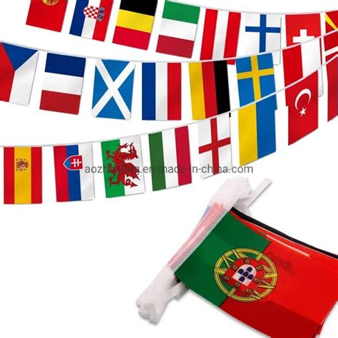 Wholesale Trade Show Customized Bunting 2022 Qatar World Cup Small String Different Country