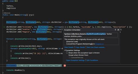C Dictionary Kullanımı Ve Örneği Programlama Bloğu
