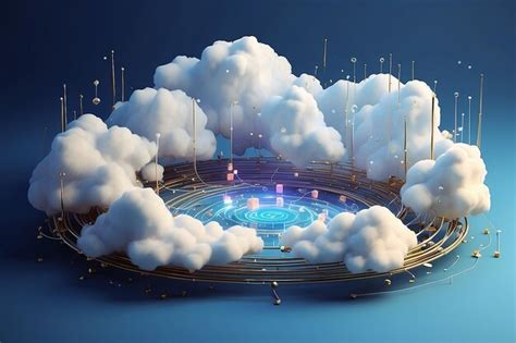 Binary Cloud Computing Concept Illustration Premium Ai Generated Image