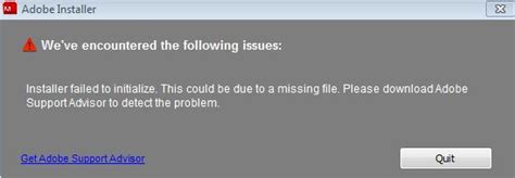 Adobe Installer Failed To Initialize Adobe Community 7357617