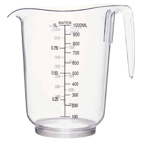 3 Sizes Measuring Jug Clear Plastic Baking Kitchen Set Flour Sugar Water Ebay