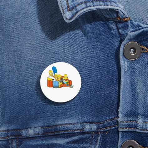 The Simpsons Homer Marge Maggie Bart Lisa Simpson Couch Custom Pin