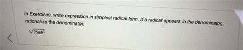 Solved In Exercises Write Expression In Simplest Radical Chegg