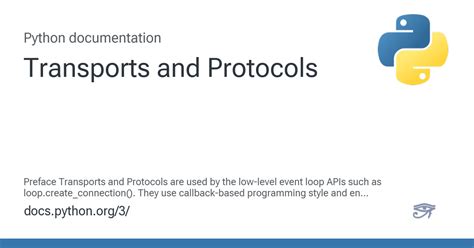 Transports And Protocols — Python 3137 Documentation