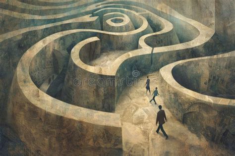 A Group Of People Navigating Their Way Through A Maze Each Searching For The Exit A Maze With