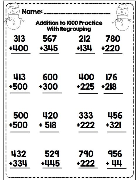 Third Grade Addition Worksheet B3b Worksheets Library
