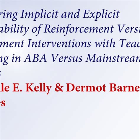 pdf measuring implicit and explicit acceptability of reinforcement