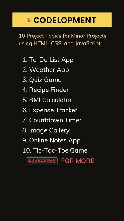 html css javascript projects for beginners javascript projects for beginners projectideas
