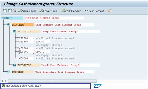 SAP CO Cost Element Group