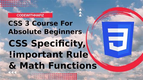 19 Css 3 Course For Absolute Beginners Css Specificity Important