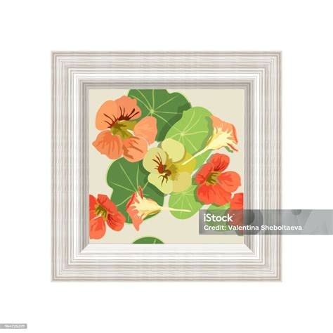 벡터 일러스트 레이 션 에코 휙 모방 프레임에 흰색 배경에 고립 벽 프레임에 한 련 꽃의 꽃 완벽 한 패턴 배열 복고풍에 대한 스톡 벡터 아트 및 기타 이미지 Istock