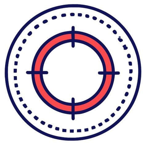 Premium Vector Circle Within Square Two Dotted Line Across Center One