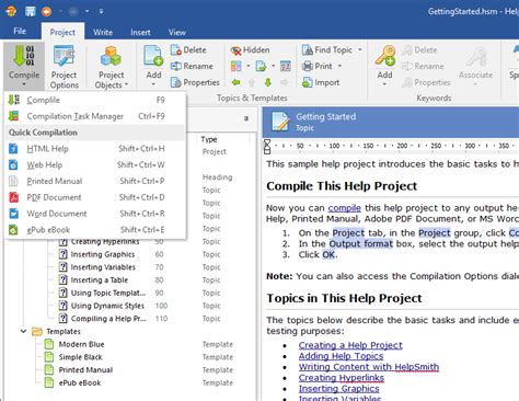 Help Authoring Tool To Create A Chm Help File Web Help Pdf Manual Or Epub Ebook