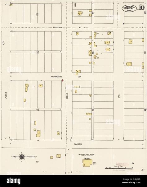 Sanborn Fire Insurance Map From Sandpoint Bonner County Idaho Stock