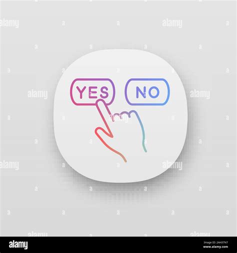 Yes Or No Click App Icon Uiux User Interface Accept And Decline Buttons Hand Pressing Button