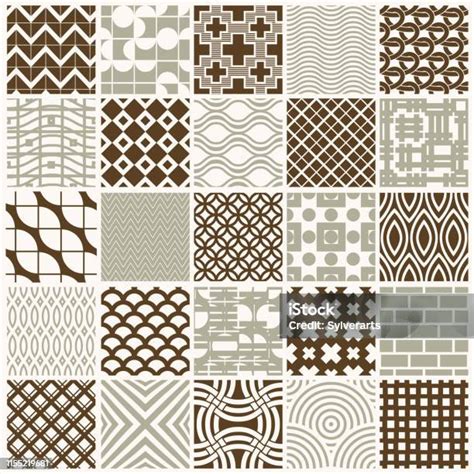 벡터 그래픽 빈티지 텍스처 사각형 마름모꼴로 다른 기하학적 모양으로 만든 완벽 한 패턴 컬렉션 섬유 디자인에 사용 하기에 가장 적합 합니다 곡선에 대한 스톡 벡터 아트 및