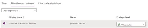 dynamics 365 dataverse tds endpoint control access and rights