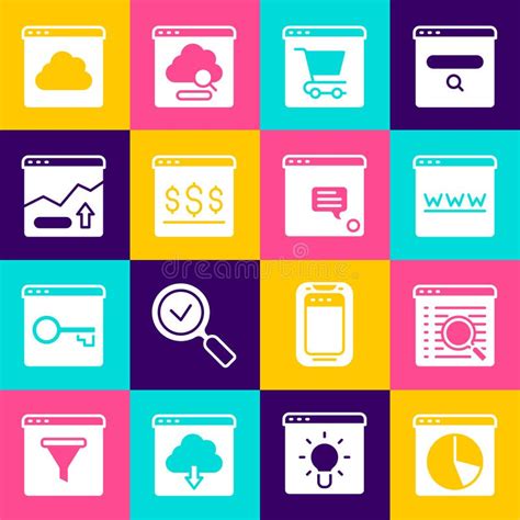 Set Graph Chart Infographic Search Engine Browser Window Online