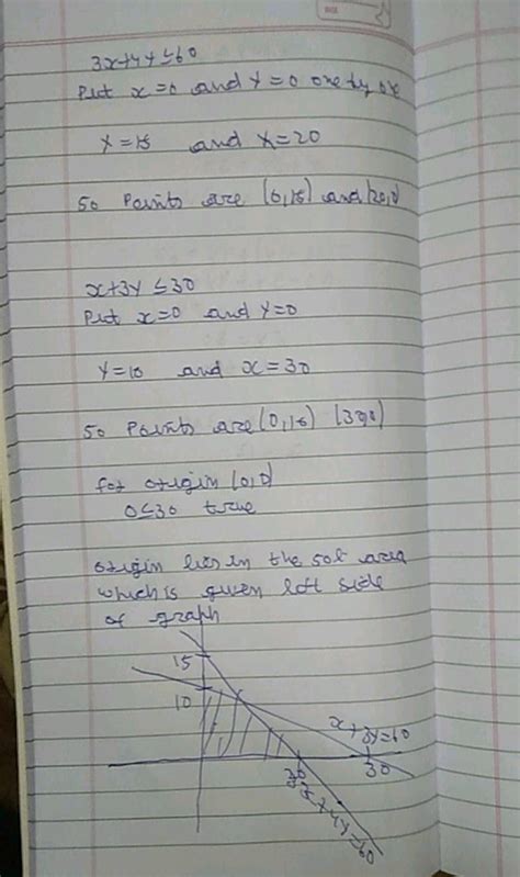 Solve The Following System Of Inequalitics Graphically 3 X 4 Y Leq 60