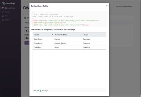 How To Embed Excel Sheet In Web Page 3 Easy Steps Sheet2api