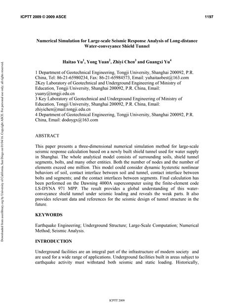 Solution Numerical Simulation For Large Scale Seismic Response