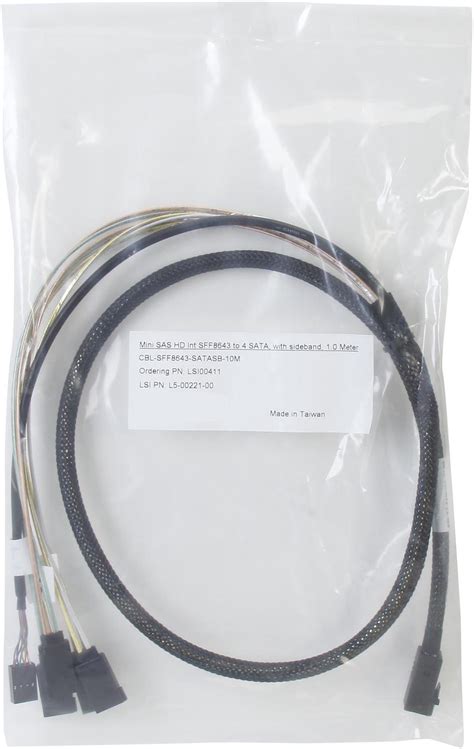 LSI LSI M Internal Cable SFF To X SATA HDD Mini SAS HD To SATA Data Port Newegg Com