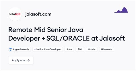 Remote Mid Senior Java Developer Sqloracle Job At Jalasoft Himalayas