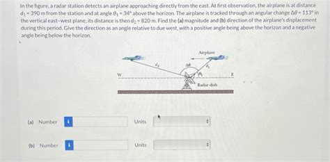 Solved In The Figure A Radar Station Detects An Airplane
