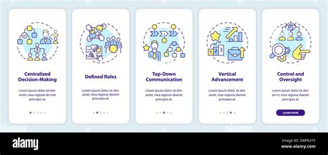 Hierarchical Structure Onboarding Mobile App Screen Stock Vector Image