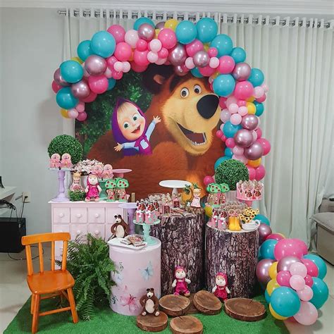 Ideas Para Fiesta De Masha Y El Oso Decoraciones Dulceros Y Pasteles