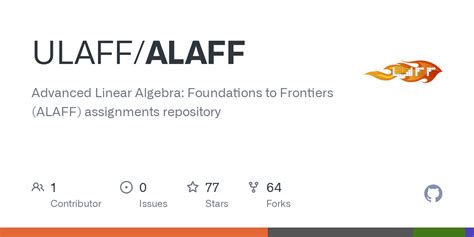 Github Ulaffalaff Advanced Linear Algebra Foundations To Frontiers