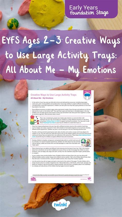 Eyfs Ages 2 3 Creative Ways To Use Large Activity Trays All About Me My Emotions Eyfs