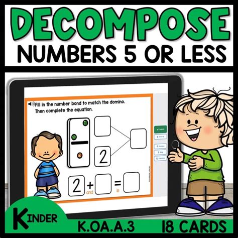 Domino Number Bonds Practice To 5 Boom Cards Decompose Numbers Up To 5