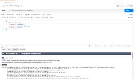 Java Rawpassword Cannot Be Null Exception Stack Overflow