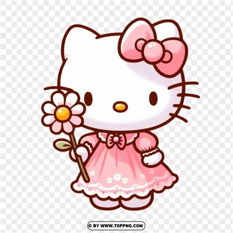 Hello Kitty Holding Flower Toppng Hello Kitty Holding A Bouquet