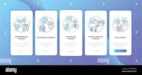 Psychotherapy Different Kinds Onboarding Mobile App Page Screen With